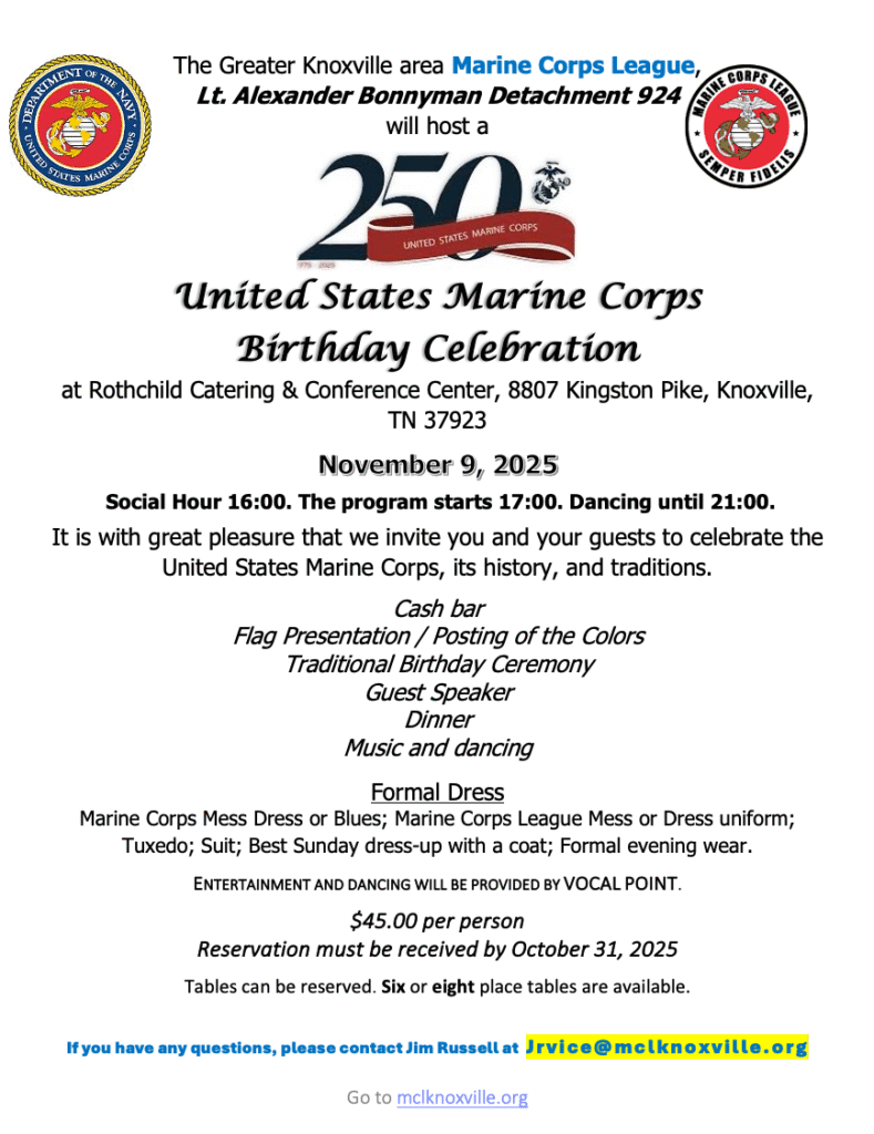 USMC Birthday – Marine Corps League – Detachment 924